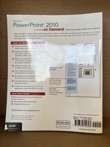 On Demand Ser.: Microsoft PowerPoint 2010 on Demand by Inc. Staff ...
