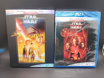 Star Wars Revenge of the Sith & The Force Awakens Blu-Ray & DVD Movies ...