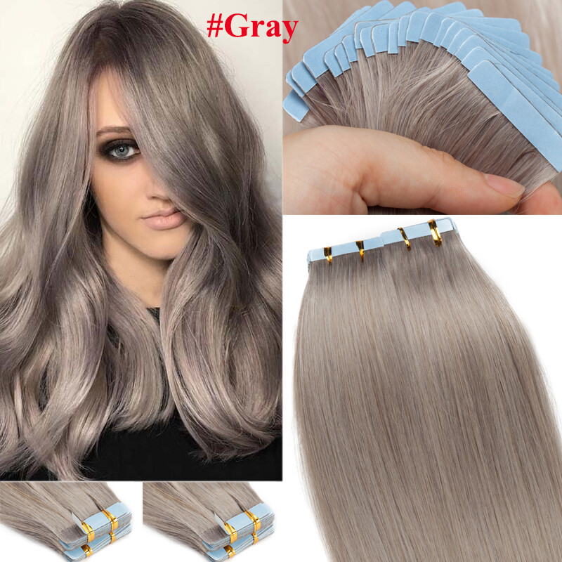 Thick BodyWave Russian Tape In Real Human Hair Extensions Skin Weft ...