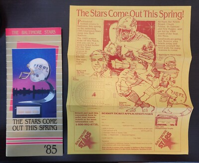 The Baltimore Stars USFL - The Stars Come Out This Spring 1985 Pamphlet ...
