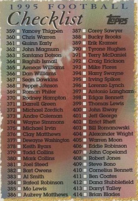 1995 Topps - Checklist #468 for sale online | eBay