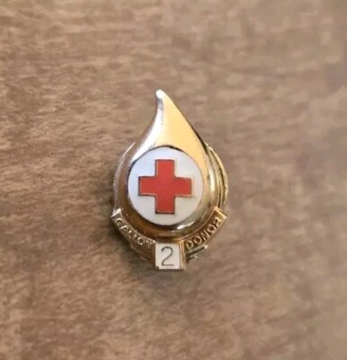 American Red Cross Donor Pin 2 Gallon Blood Donation Vintage Free ...