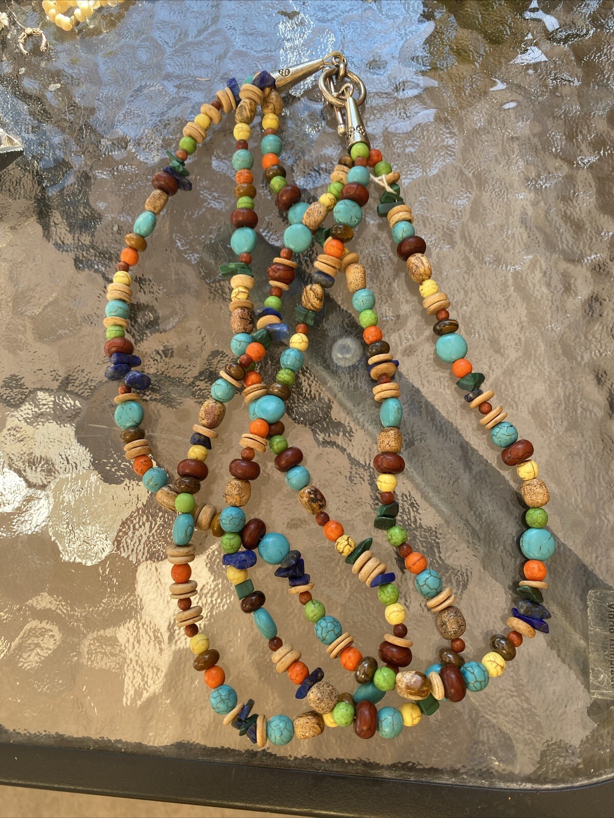 Vintage Ethnicity 3 Strand Multi Stones Necklace. - Gem