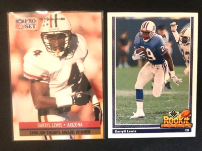 NFL - Darryll Lewis 1991 Pro Set Jim Thorpe Award & 1991 Upper Deck ...