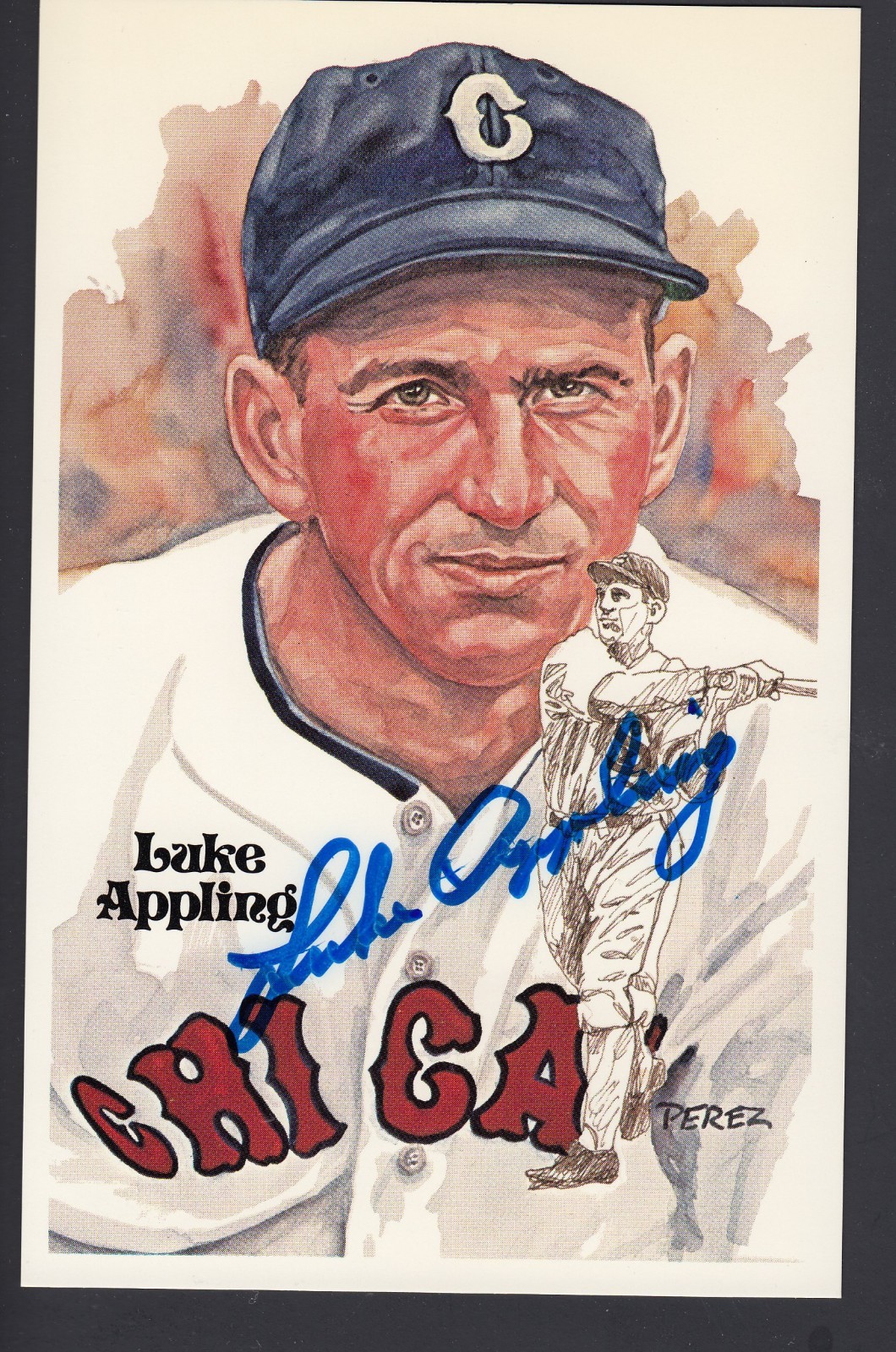Luke Appling Autographed Perez Steele Art HOF Postcard #95 SGC ...