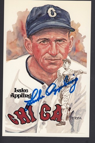 Luke Appling Autographed Perez Steele Art HOF Postcard #95 SGC ...