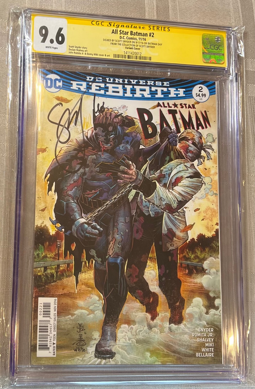 All Star Batman #2 D.C. Comics, 11/16 SIGNED Scott Snyder Variant Cover ...