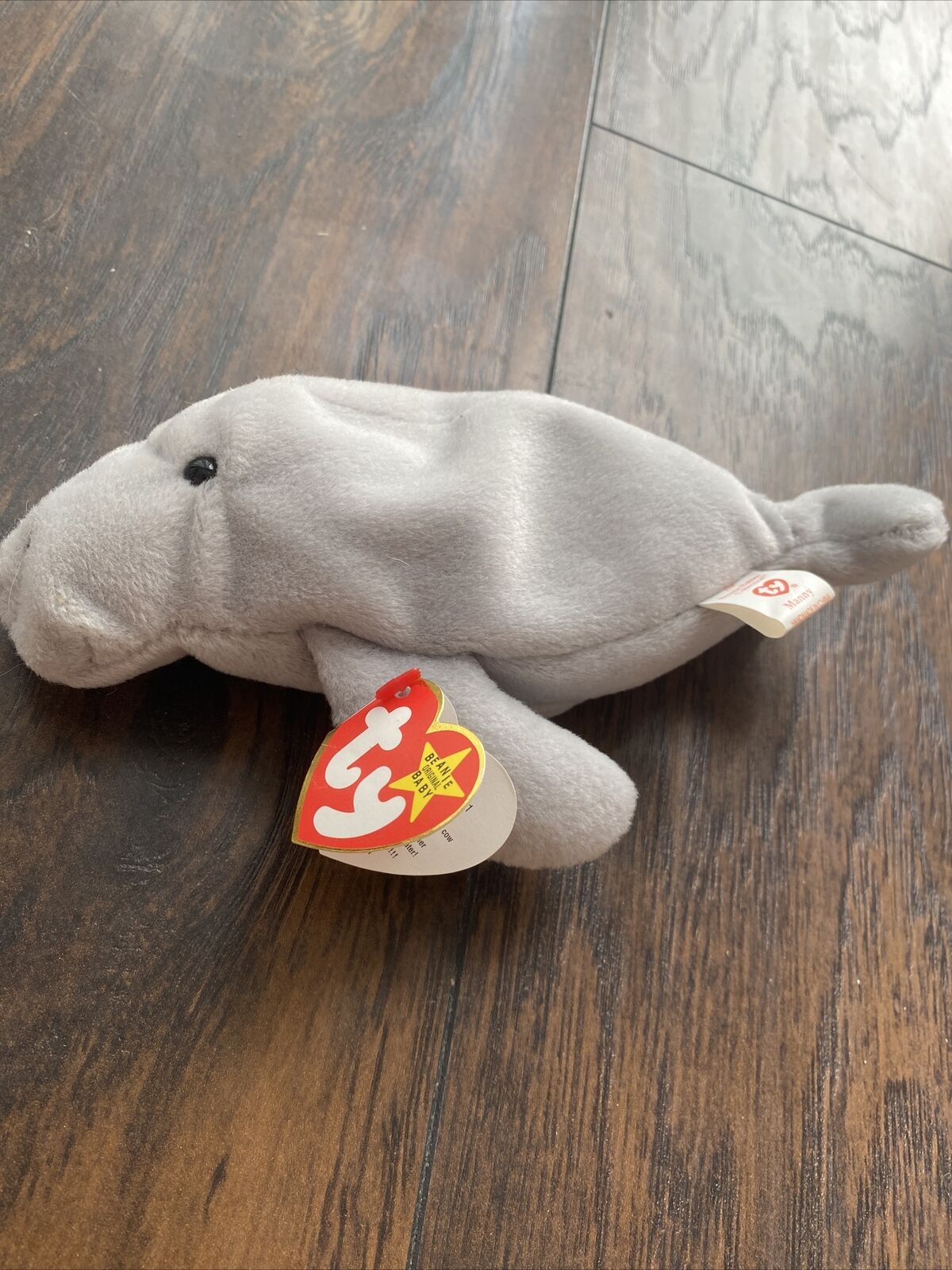 Ty MANNY The Manatee Beanie Baby,1995 Style 4081,No Star,No Stamp With ...