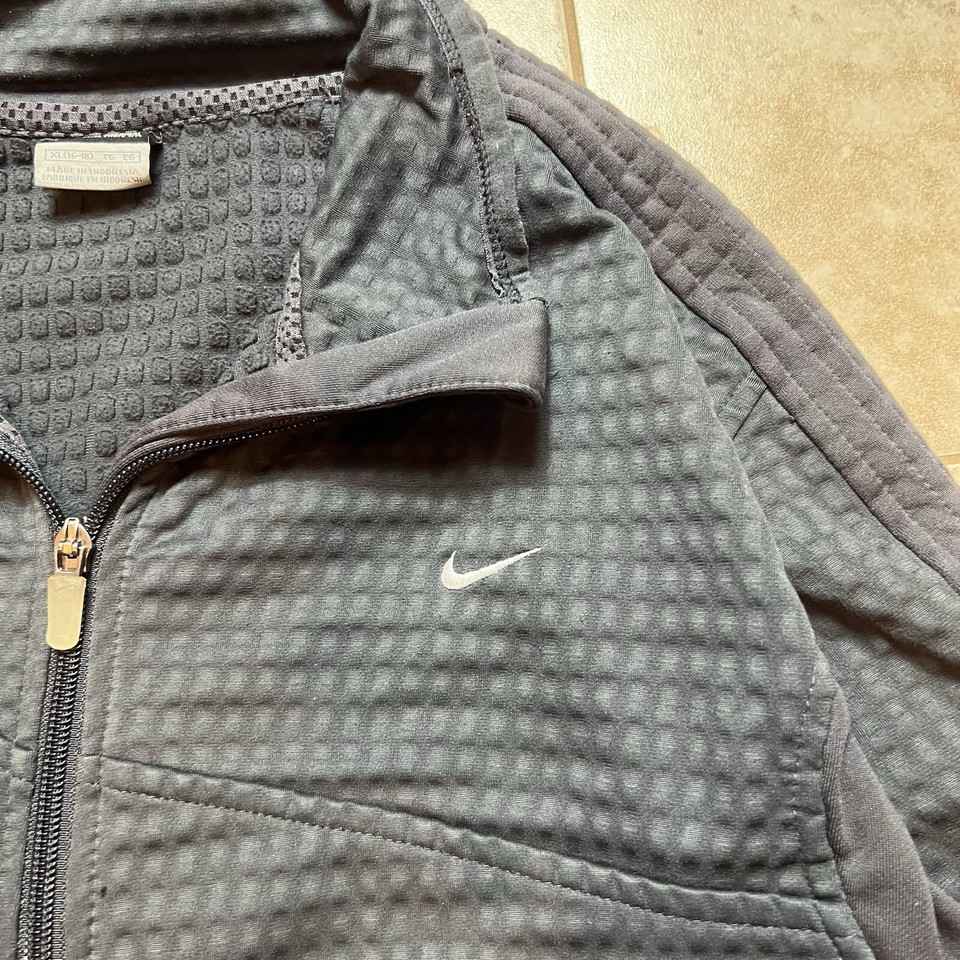 Nike Sphere Thermal Jacket Women's Size XL Grey Waffle Weave Thumb ...