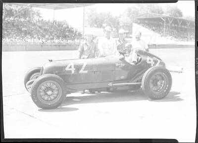 Ken Fowler in #42 Car with Crew on Track 1948 MOTOR RACING OLD PHOTO | eBay