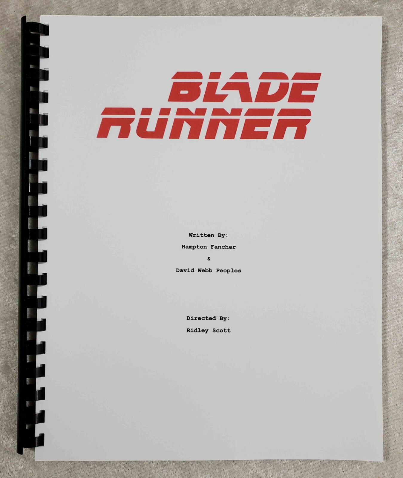 Blade Runner Script Reprint Full Screenplay Full Script 1982 Movie ...