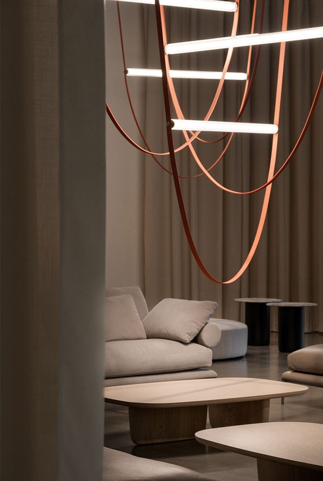 PU Leather Belt Chandelier LED Staircase Pendant Lamp Modern Hanging ...