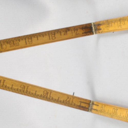 ANTIQUE Vintage 24" C.S. Company No 68" Folding Boxwood Brass Rule # ...
