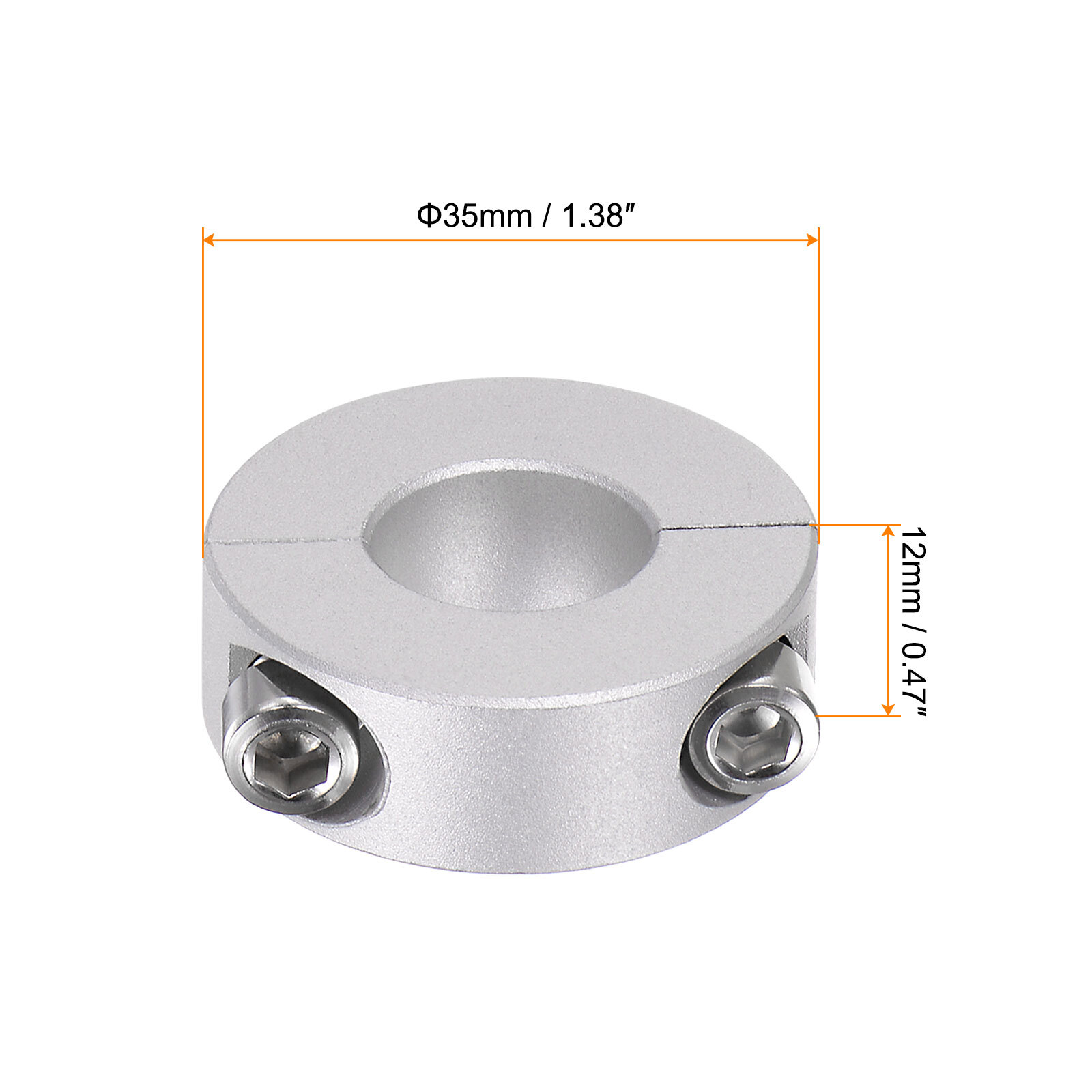 4pcs Double Split Shaft Collar 16mm Bore Clamp-On Collars, 35mm OD ...