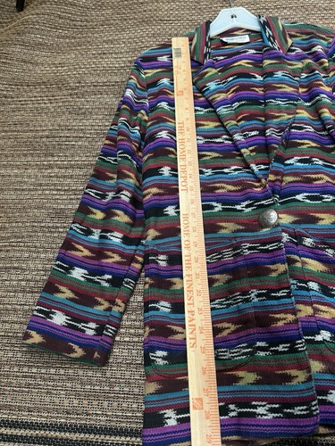 Vintage Aztec Print Embroidered Blazer Jacket Size Small Southwestern ...