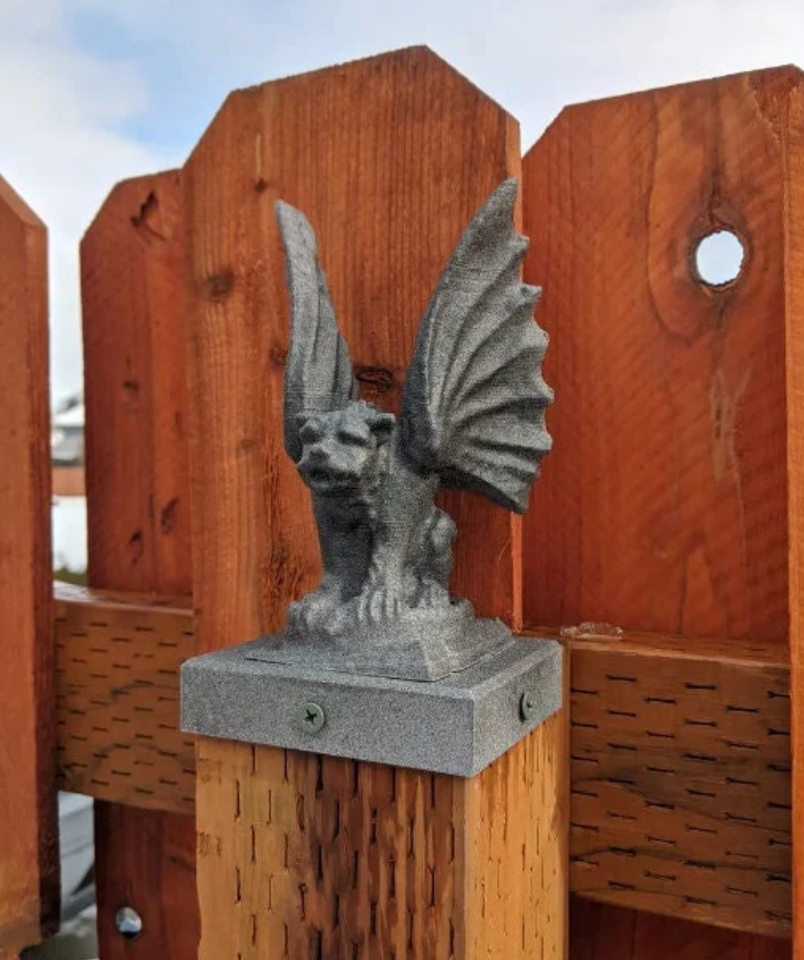 Gargoyle Fence Post Topper | Decorative Outdoor Fence Cap | Garden ...