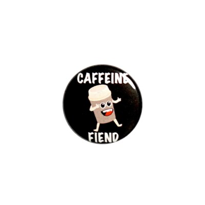 Funny Coffee Cartoon Fridge Magnet Cute Coffee Cup Caffeine Fiend Round ...