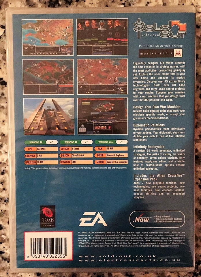 Sid Meiers Alpha Centauri & Alien Crossfire Pc New XP Alien Planet 3D ...