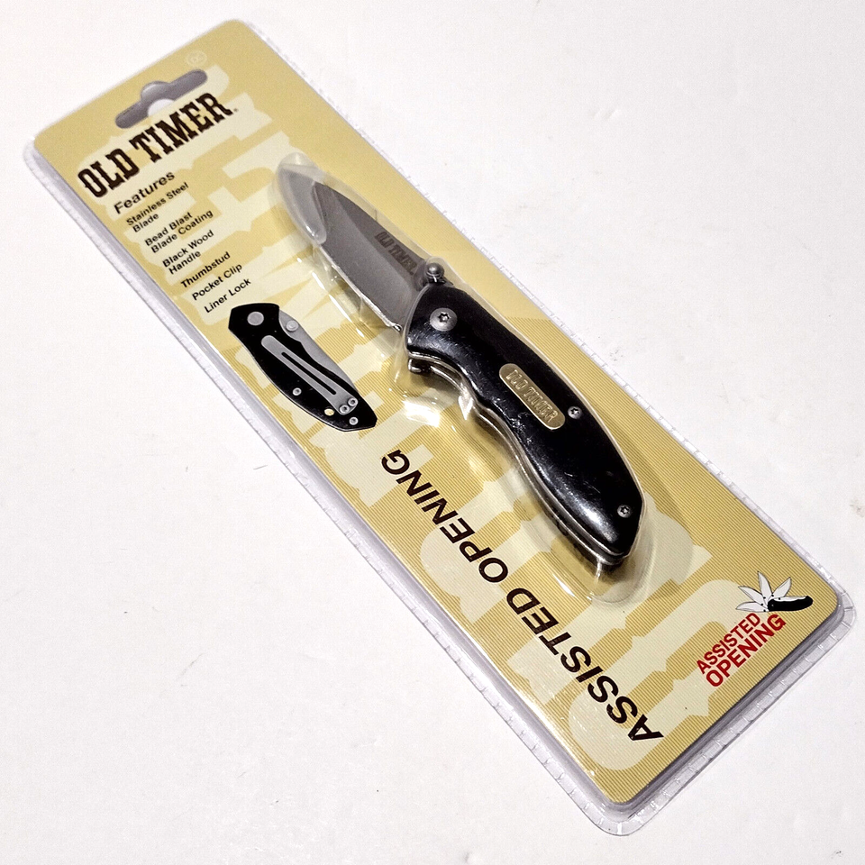 Schrade Old Timer Spring Open Assisted Drop Point Folding Pocket Knife ...