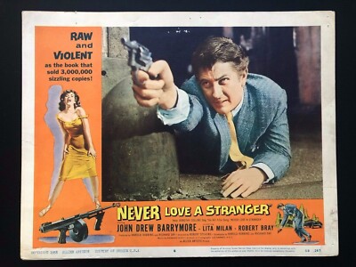 Never Love a Stranger (1958) Original Movie Lobby Card #6, Barrymore ...
