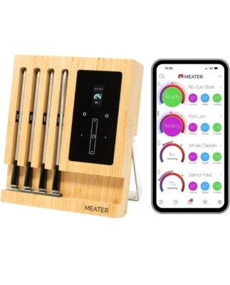 NEW MEATER Block 4-Probe Premium WiFi Smart Meat Thermometer BBQ Grill ...