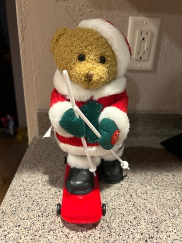 Santa Teddy Bear Plush Stuffed Animal Skiing Snowboarding Moves ...