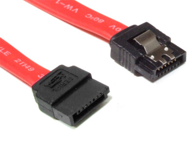 60cm Serial ATA Cable red w/ 1x Clip SATA Hard Drive Festplattenkabel ...