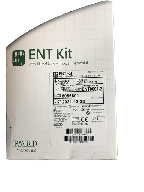NEW! Bard Arista (Hemaderm topical Hemostat) ENT Kit - ENT0001-2 (5 ...