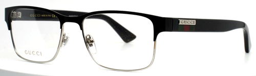 GUCCI GG0750O 001 Black Mens Rectangle Full Rim Eyeglasses 56-18-150 B ...