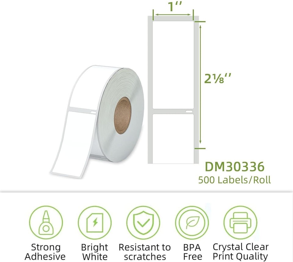 Compatible DYMO 30336 1" x 2-1/8" Rerurn Address Labels Labelwriter 450 ...