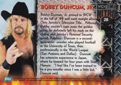 Bobby Duncum Jr 1999 Topps WCW/nWo Nitro Rookie Card #28 All Japan Pro ...