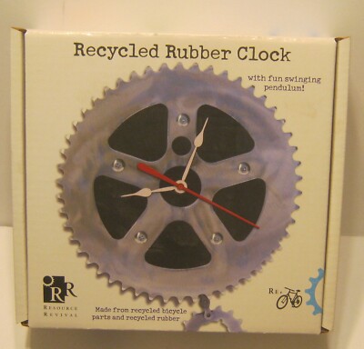 RESOURCE REVIVAL Recycled Rubber Clock UNUSED "Second" in the Box!!! | eBay