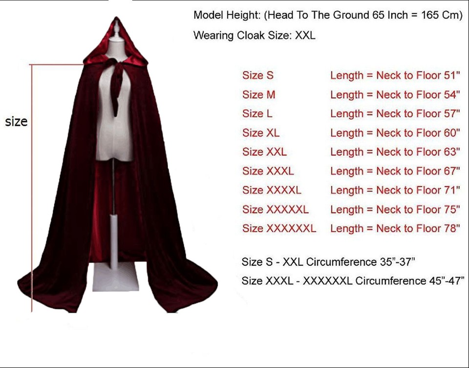 Man Women Full Length Hooded Cloaks Cape Coats King Queen Vampire White ...