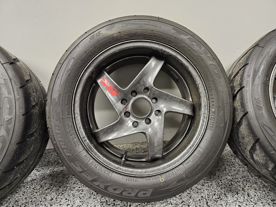 Carving Rc Stark 15x7 53 4×114.3 New Toyo Proxes R888 R 205/50/15 | eBay