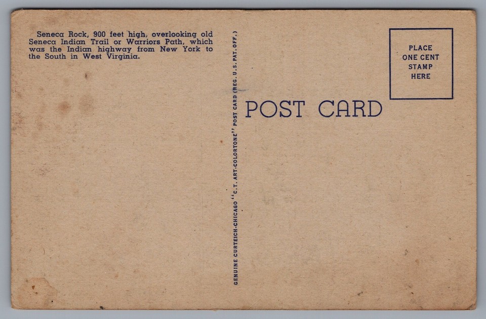 Vintage Seneca Rock U.S. 5 Elkins, West Virginia Linen Postcard 1411 | eBay