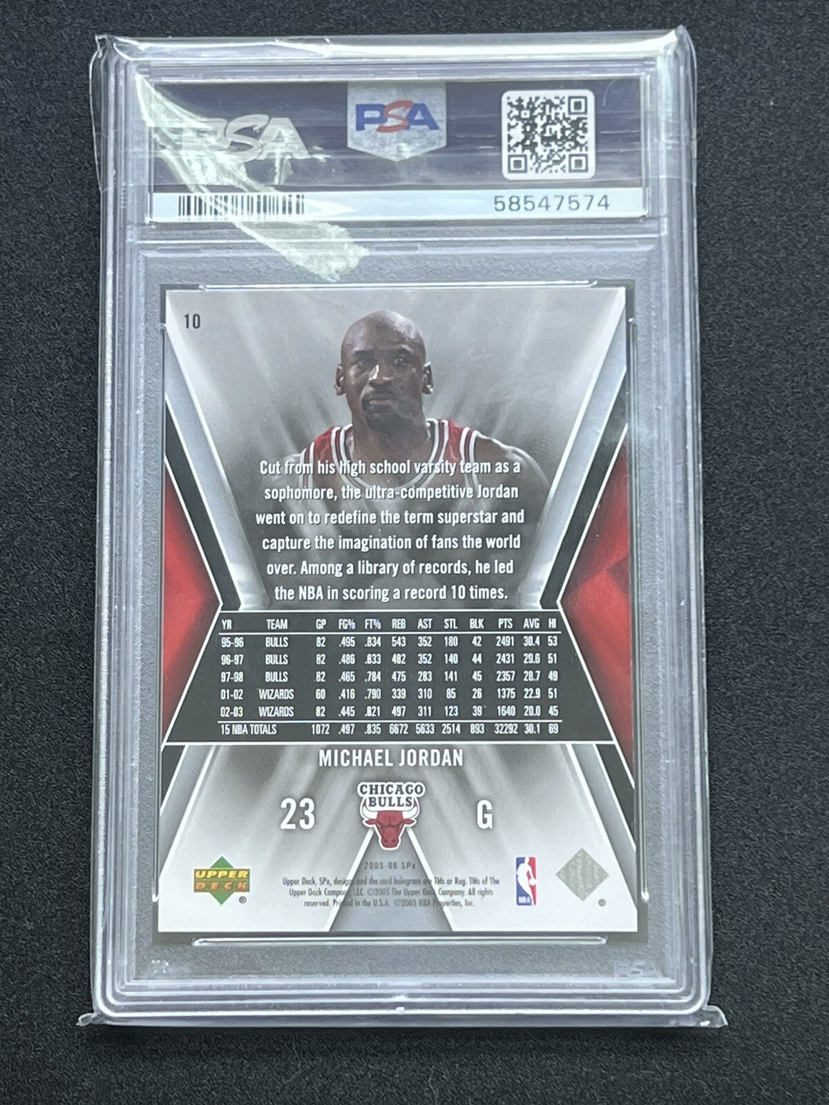2005 Upper Deck SPX #10 MICHAEL JORDAN Chicago Bulls PSA GEM MINT 10 | eBay