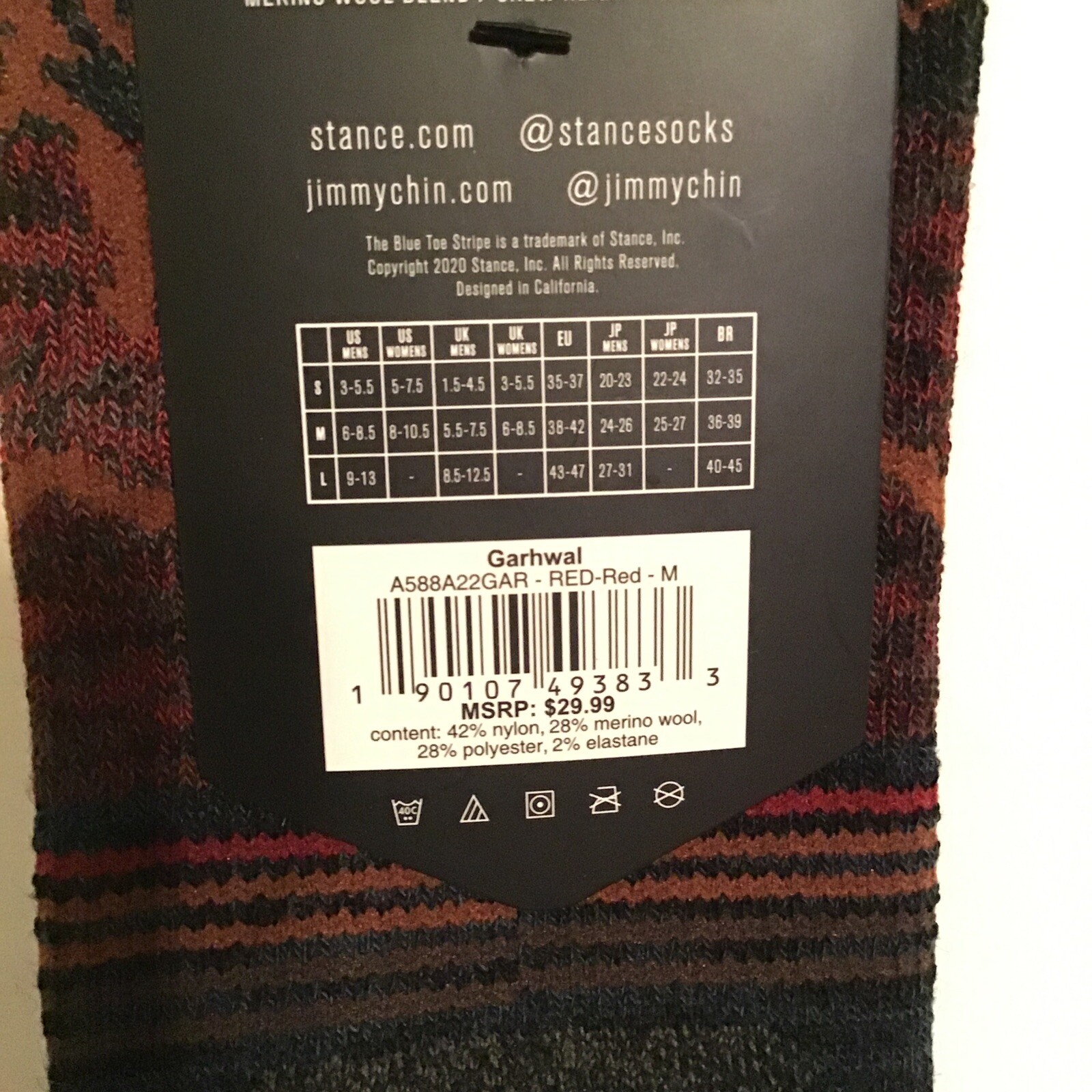 Stance Jimmy Chin Garhwal Hiking Socks W/Boot Protection Unisex Size ...