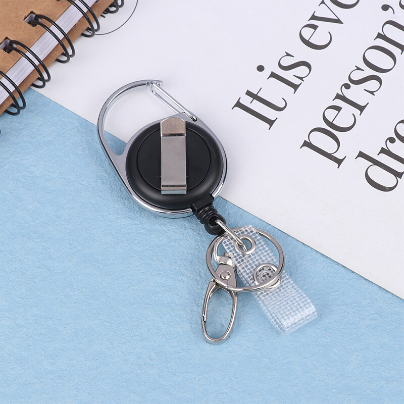 Anti-theft Metal Easy-to-pull Buckle Rope Keychain Sporty Retractable ...