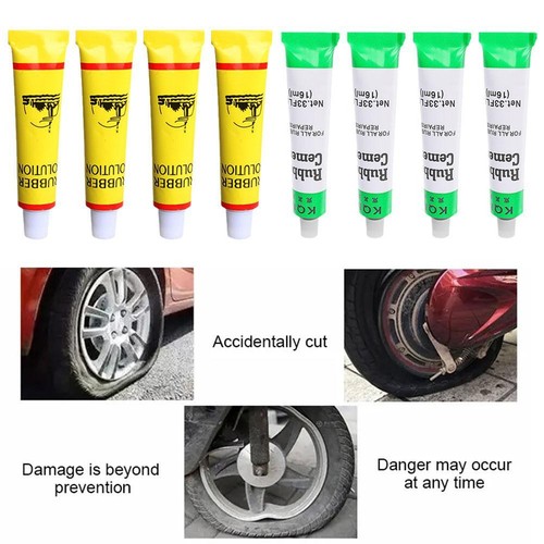 1/4/8X Bike Tire Tube Patch Glue Rubber Cement Adhesive Tools Puncture ...