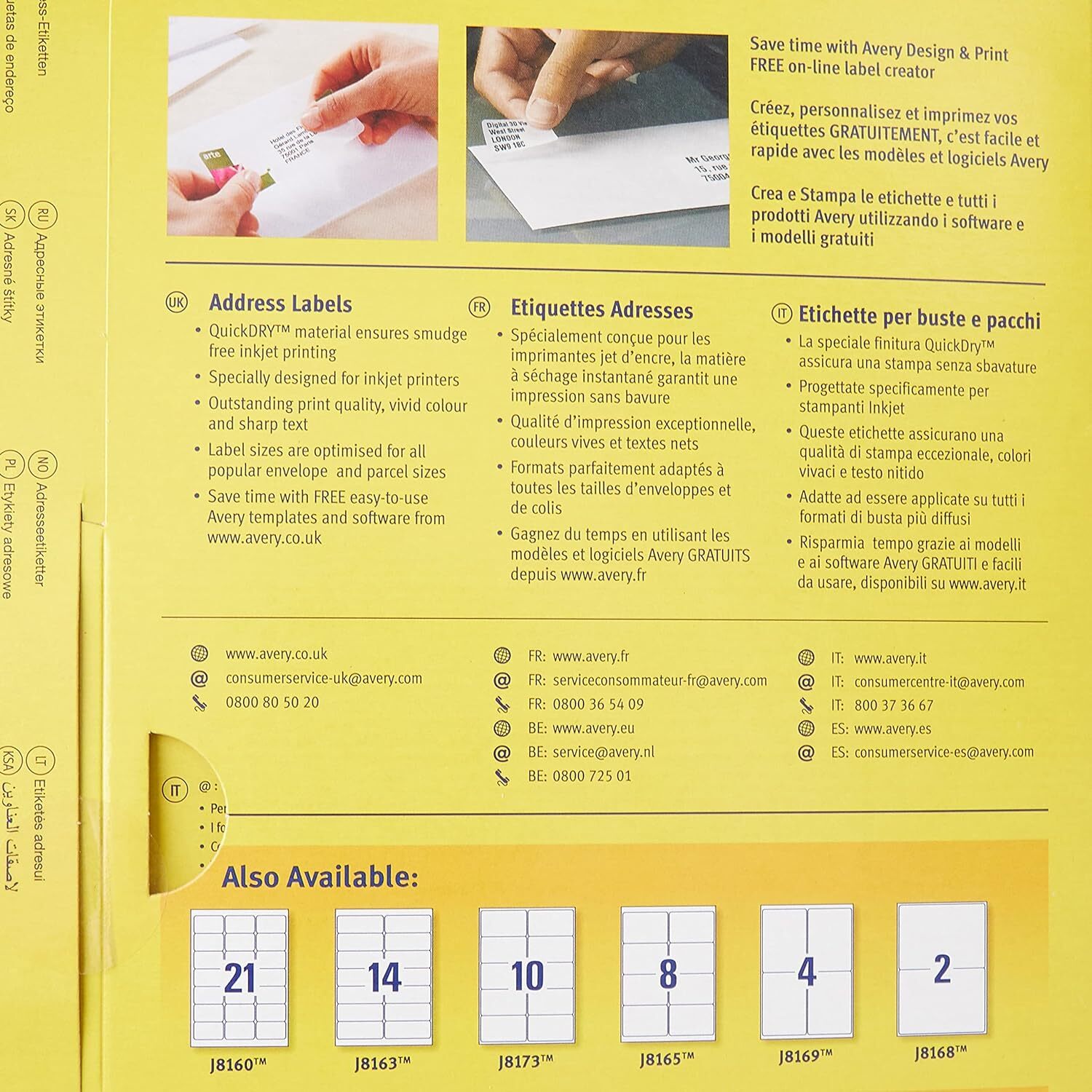 Avery Self Adhesive Parcel Shipping Labels, Inkjet Printers, 8 Labels ...
