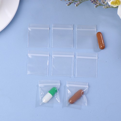 100PCS PE Plastic Packaging Bags Zip Lock Mini Bag Pill Packaging ...