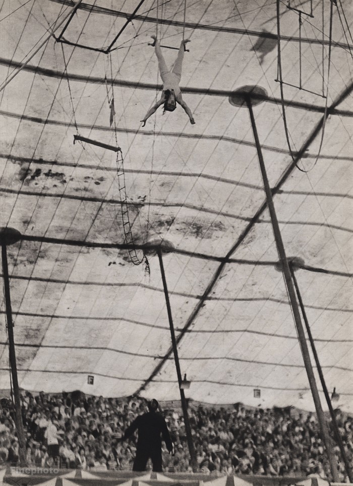 1940s Vintage Print 16x20 CIRCUS CARNIVAL Trapeze ACROBAT Ringling ...