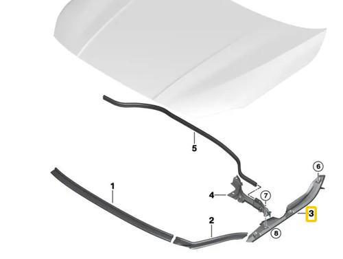 NEW BMW 1 F40 FRONT BONNET HOOD LEFT UPPER SIDE SEAL 51767450919 ...
