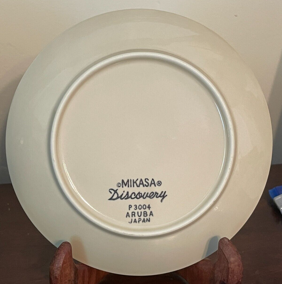 VTG MIKASA Japan DISCOVERY ARUBA Pink Grey P3004 Saucer 6" discontinued ...