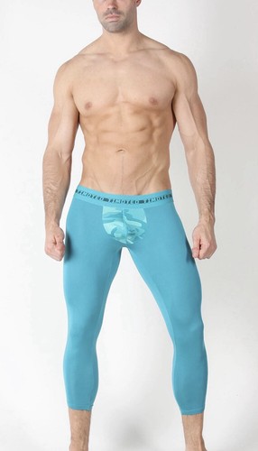 Timoteo Turquoise Blue Aero Sport 2.0 Compression Tights Camo Large L ...