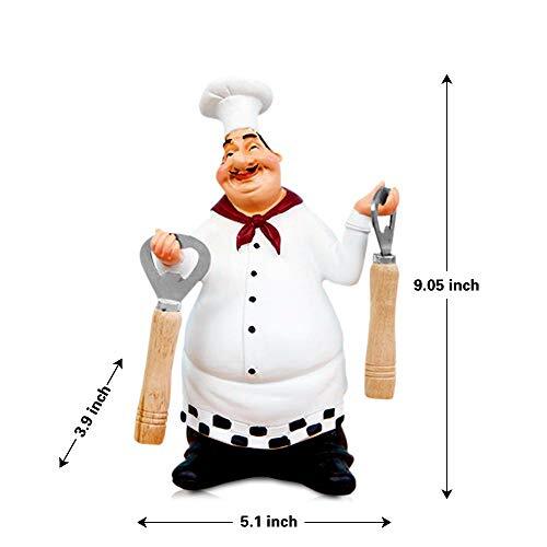 French Chef Decorative Statues Resin Home Decoration With Beer Opener ...