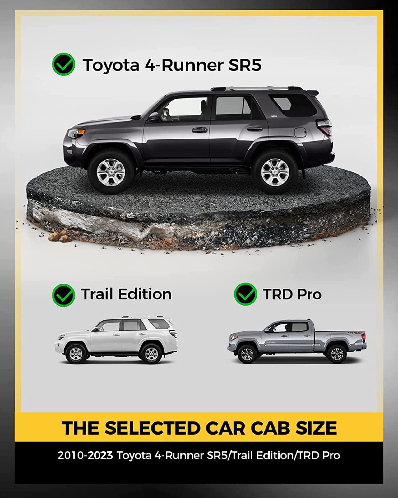 Running Boards Fit For 2010-2023 Toyota 4Runner SR5 Trail Edition TRD ...