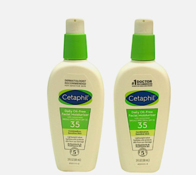2 X Cetaphil Daily Oil-Free Facial Moisturizer With Sunscreen (SPF 35 ...