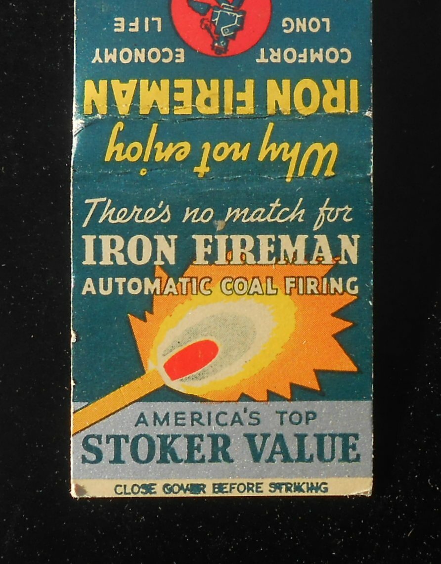 1940s Iron Fireman Coal Stoker Balzer & Gardner Phone 7253 Peoria IL ...