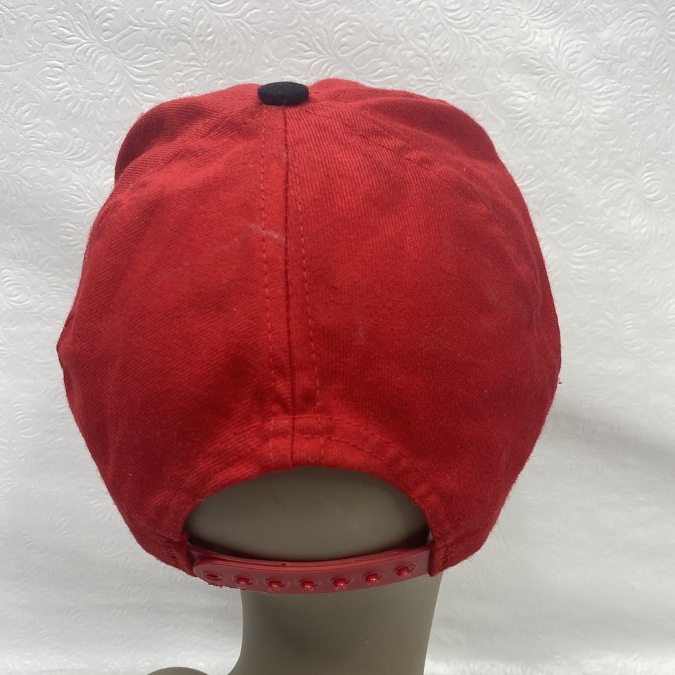 Vtg Houston Rockets NBA Red Black Adjustable Snapback Cap Hat 90s ...